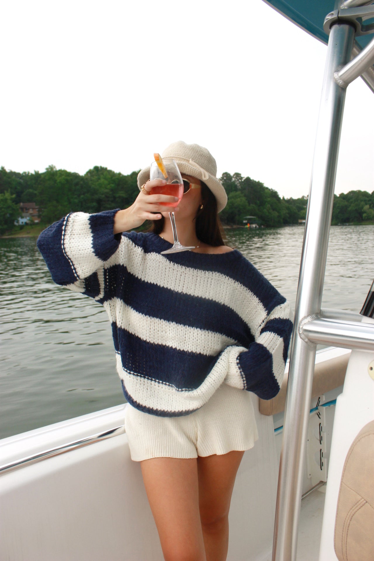 Nantucket Cable Knit Sweater - Navy – Kindred Grove Apparel